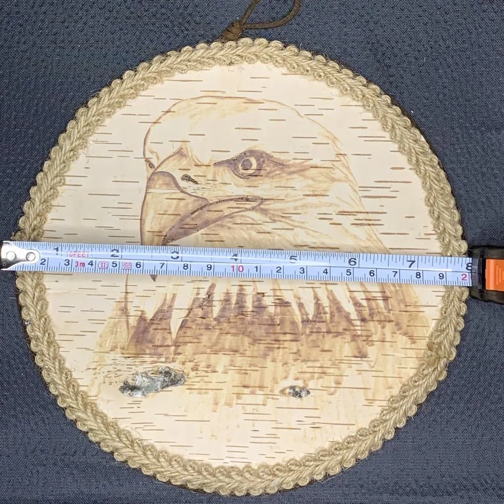 Handmade | Wall Decor | Handmade Birch Bark Pyrography Eagle Portrait ...